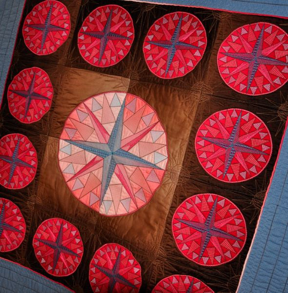 Whole Earth Quilt with Optional Sawtooth Border, GPS Quilt and Messeng ...