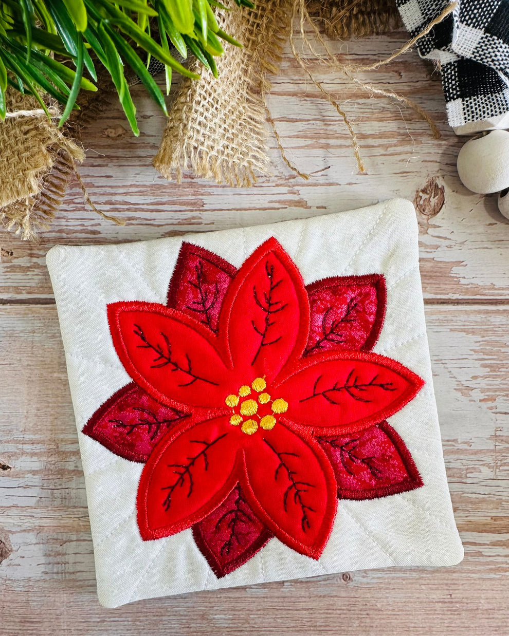 Poinsettia Block - Digital Download – HoopSisters